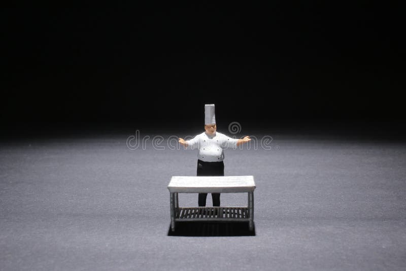 .a Mini of Chef Figure Ready To Cooking Stock Image - Image of work ...