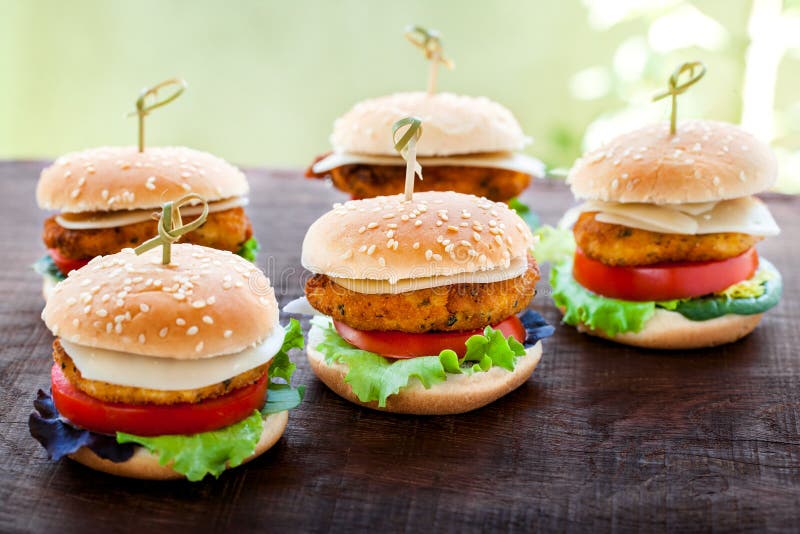 MINI CHICKEN BURGER stock photo. Image of health, fresh - 21375620