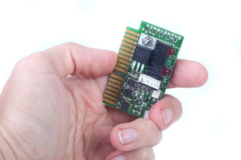 Mini chip in hand stock photo. Image of circuit, microprocessor - 58091042