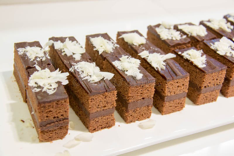 Mini Chocolate Cake on White Background Stock Image - Image of pastry ...