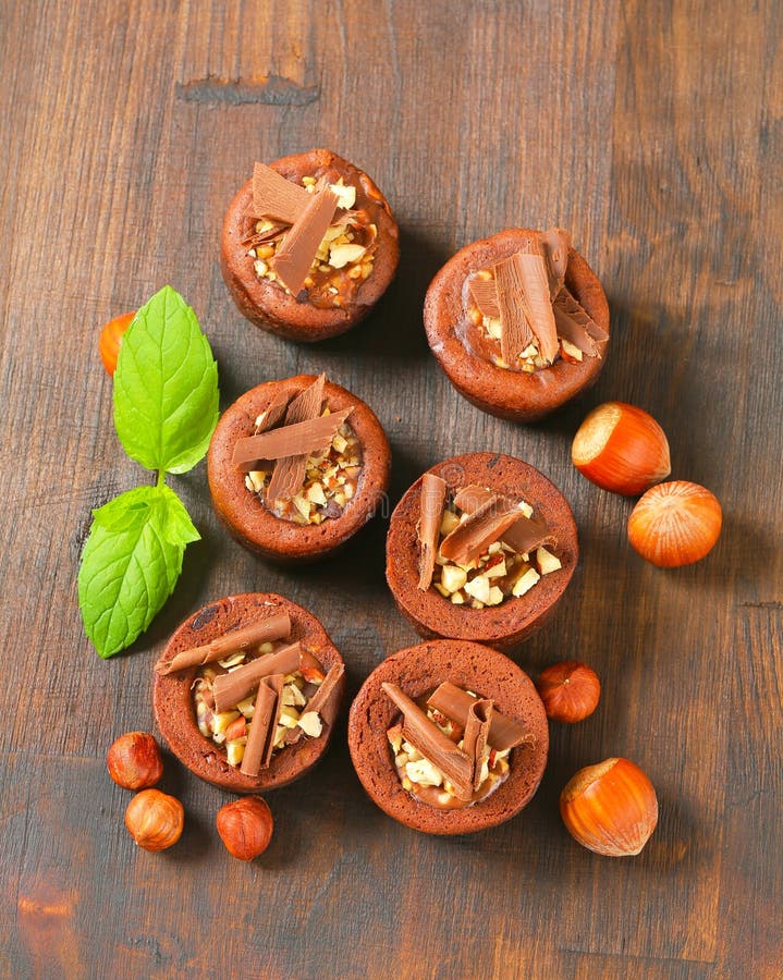 Mini Chocolate Hazelnut Cakes Stock Photo - Image of mini, filled: 38157806