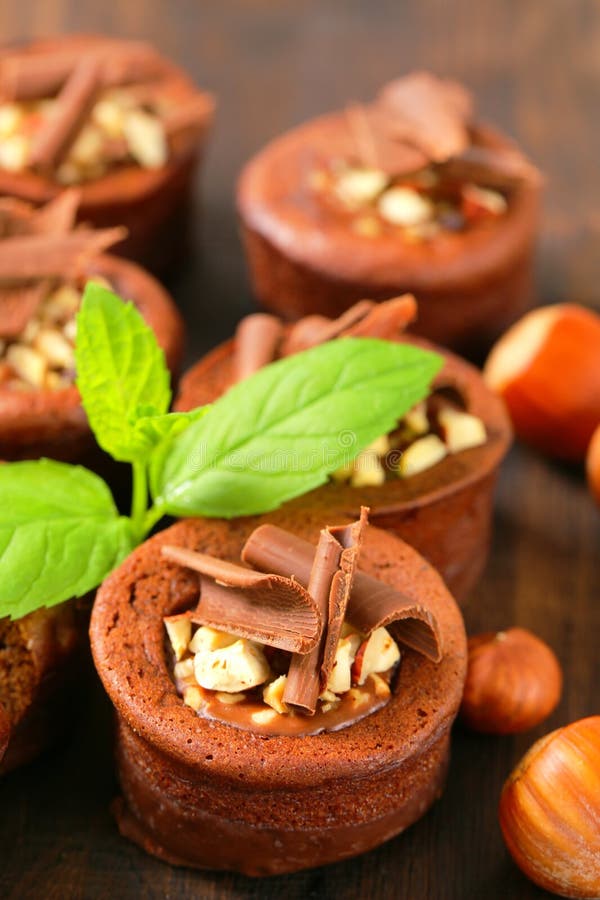 Mini Chocolate Hazelnut Cakes Stock Photo - Image of shot, round: 38157826