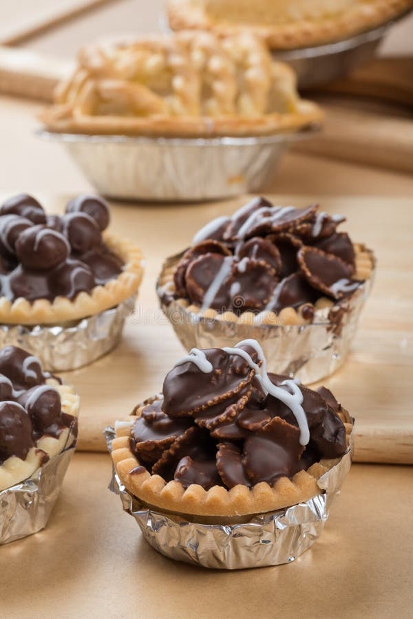 Mini Chocolate Tart with Crunchy Stock Photo - Image of chocolate ...
