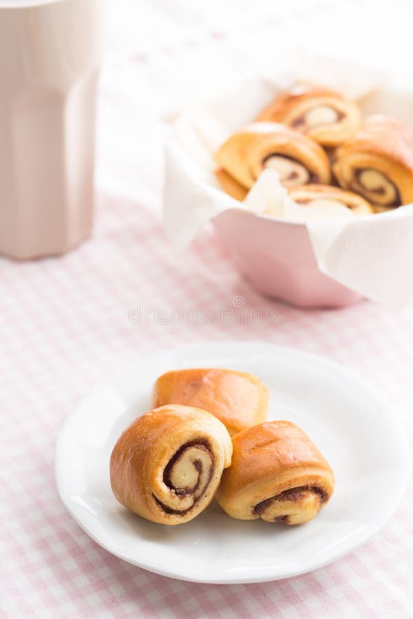 Mini cinnamon buns. stock image. Image of breakfast, swedish - 78819369