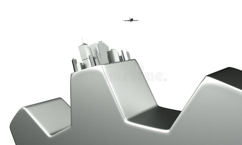 Mini City Design . Mixed Media 3d Render on White Background Stock ...