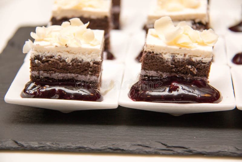 Mini Coffee Cake Topping with Chocolate Stock Image - Image of snack ...