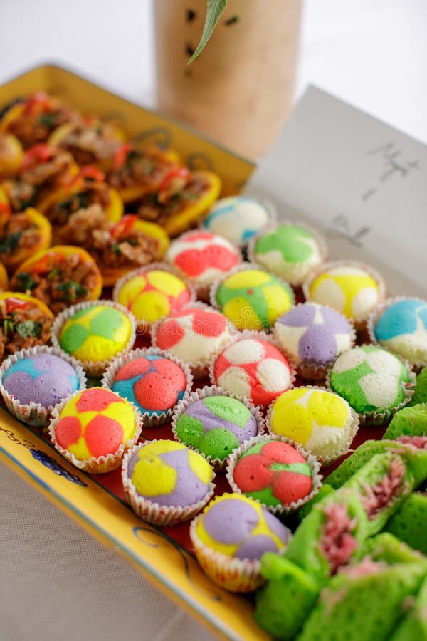 A Mini Colourful Muffin in a Plate Stock Photo - Image of mini, month ...