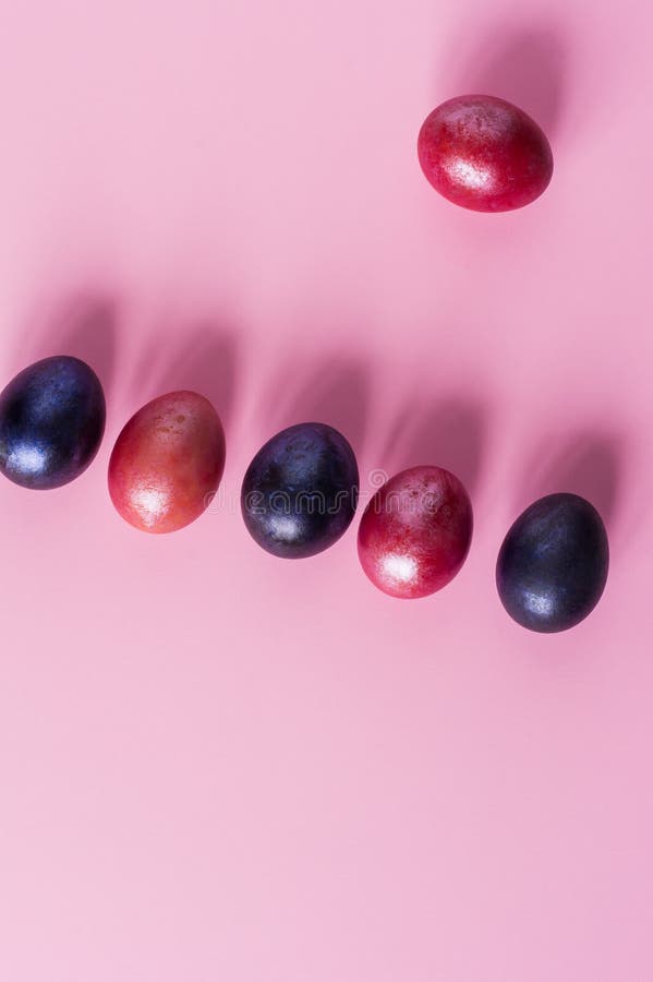 Mini Composition of Easter Holiday. Multi-colored Painted Eggs Hardly ...