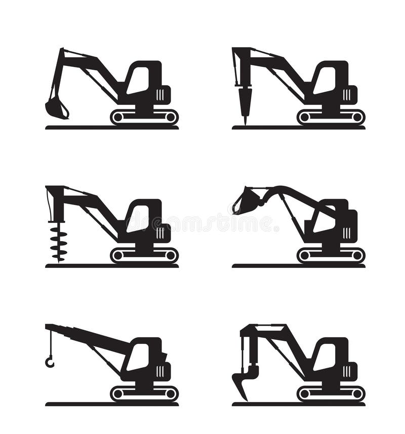 Mini Construction Machinery Stock Vector - Illustration of road ...