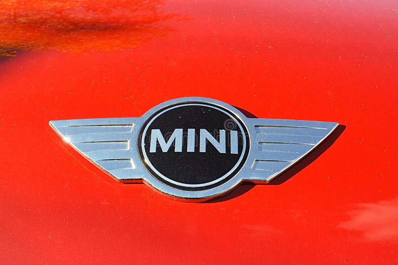 Mini Cooper Car Badge on Red Background Editorial Stock Image - Image ...
