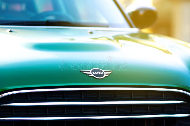 Mini Cooper Car, Hood with Mini Emblem Editorial Stock Photo - Image of ...