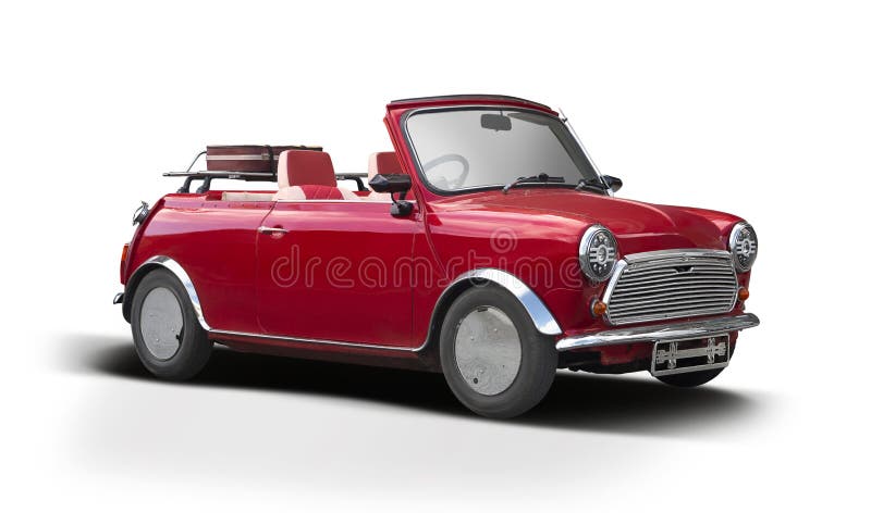 Classic Mini Cooper Back View Isolated on White Stock Photo - Image of ...