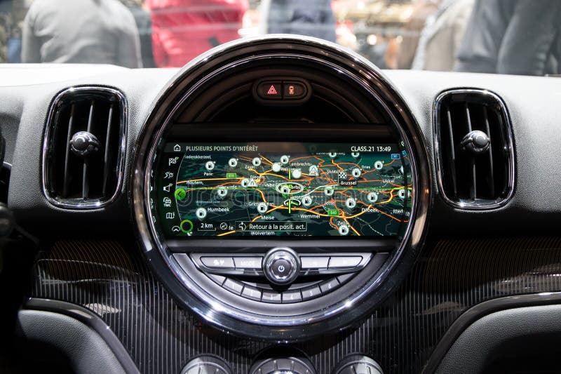 Dashboard with Navigation of an Autobus. Modern Auto Control Pan Stock ...