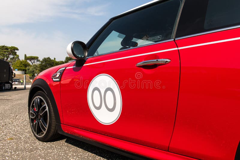 Mini Cooper Red Car Rear View Number Zero Editorial Stock Image - Image ...