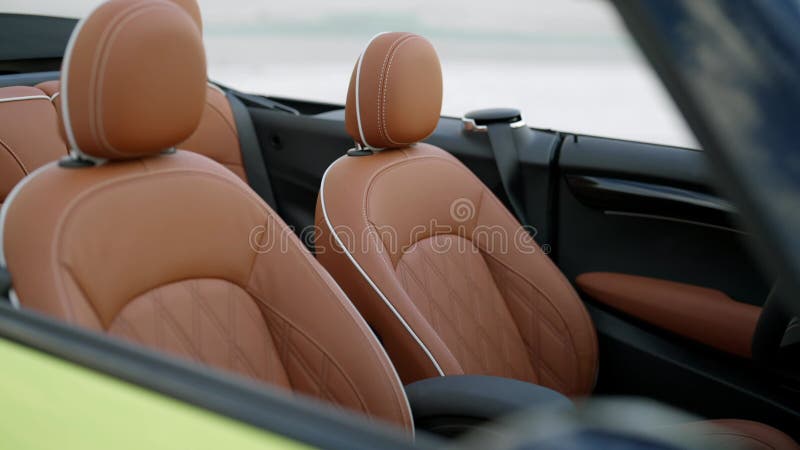 MINI Cooper S Convertible Interior View with Restyled Brown Leather ...