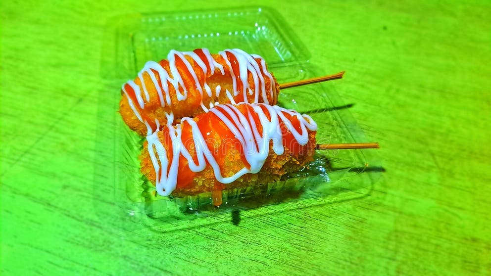 Mini Corn Dogs Stuffed with Cheese and Sausage Editorial Stock Image ...