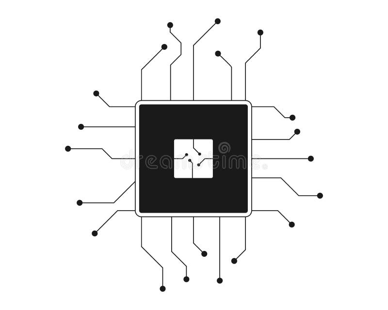 Mini CPU Icon Flat Style. . Mini CPU. Basic Icon for Apps UI. Nano Web ...