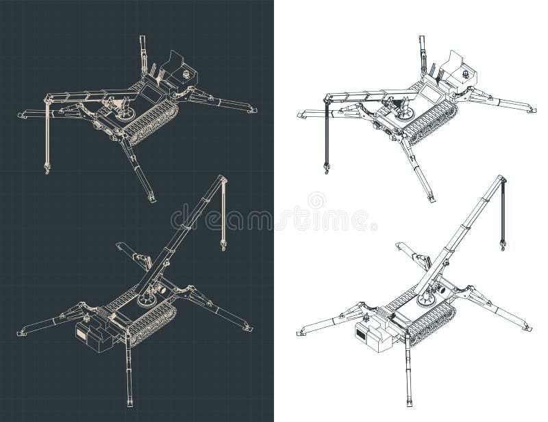 Mini Crane Isometric Blueprints Stock Vector - Illustration of mover ...