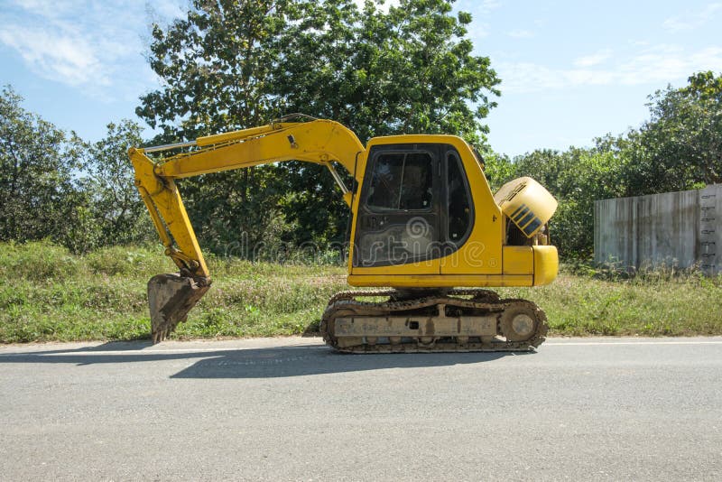 Mini crawler excavator. stock photo. Image of crawler - 264071744