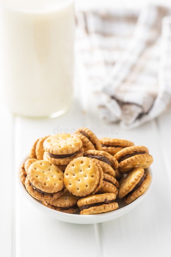 Mini Cream Sandwich Cookies Stock Image - Image of delicious, biscuit ...