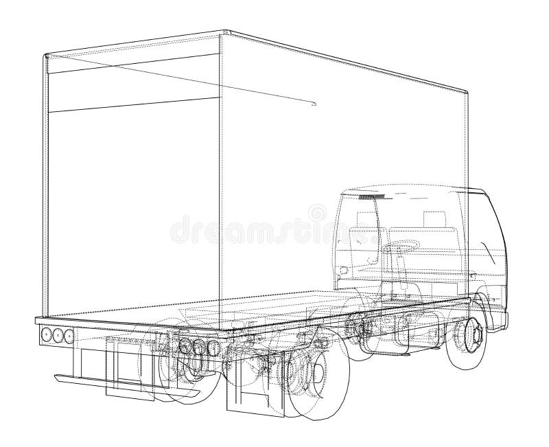 Mini Croquis De Camion De Concept Illustration Stock - Illustration of ...