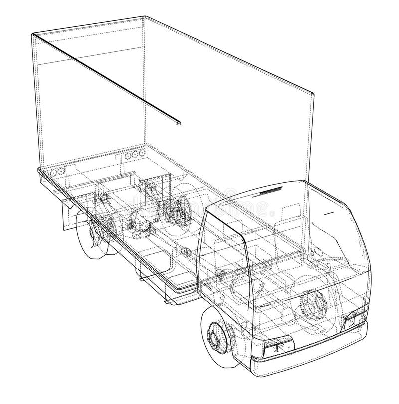 Mini Croquis De Camion De Concept Illustration Stock - Illustration du ...