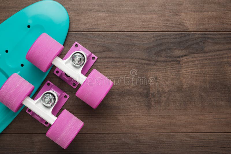 Mini Cruiser Board Disassembled Stock Image - Image of purple, board ...