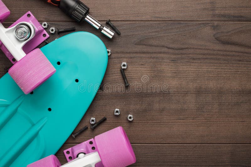 Mini Cruiser Board Disassembled Stock Image - Image of copy, material ...