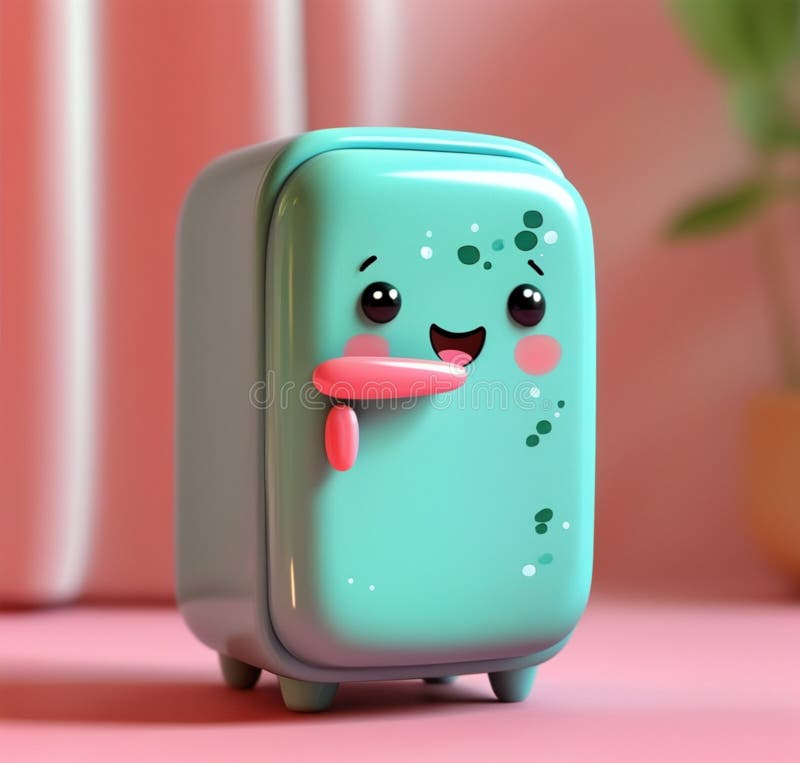 Mini cute toy fridge stock illustration. Illustration of play - 347679102