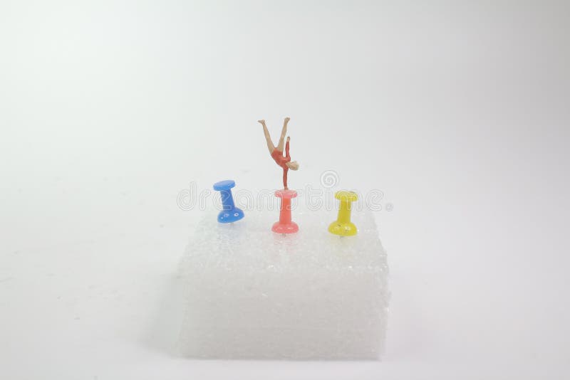 A Mini Dance Figure on the Pin Stock Image - Image of effect, acrobat ...