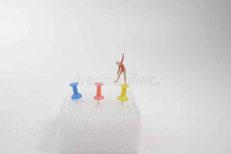 The Mini Dance Figure on the Pin Stock Image - Image of artistic ...