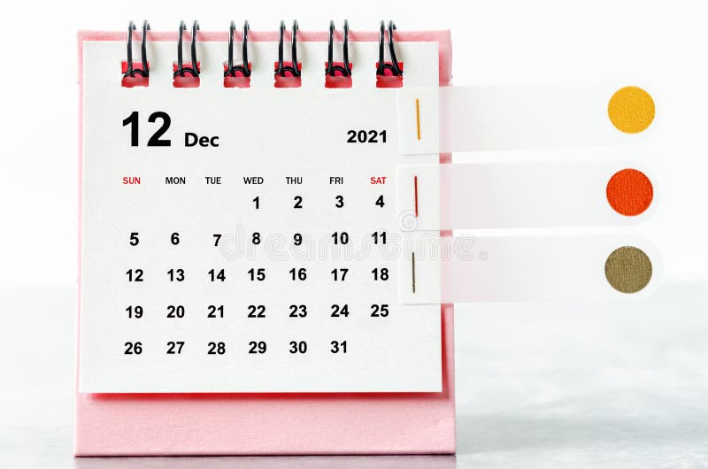 Mini December 2021 Desk Calendar Stock Photo - Image of organizer ...