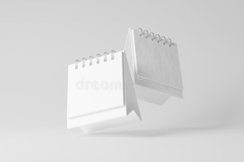Mini Desk Calendar White Blank 3D Rendering Mockup Stock Illustration ...