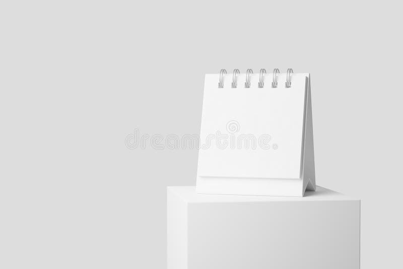 Mini Desk Calendar White Blank 3D Rendering Mockup Stock Illustration ...
