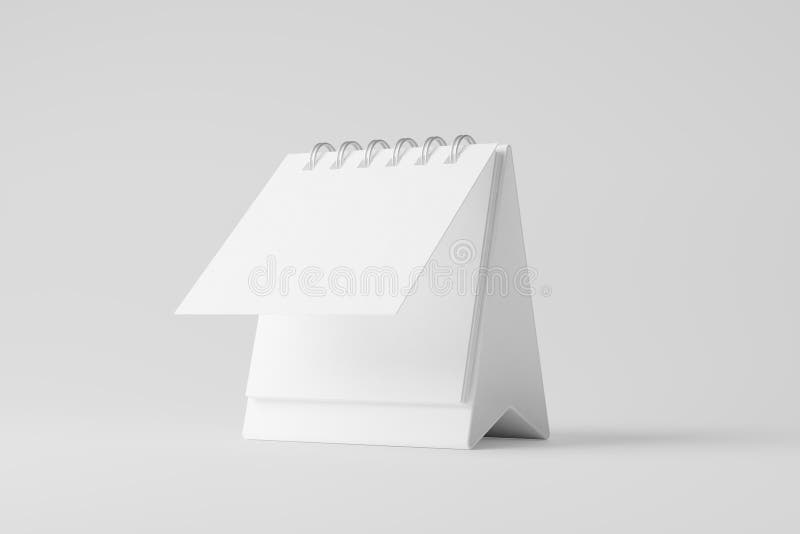 Mini Desk Calendar White Blank 3D Rendering Mockup Stock Illustration ...
