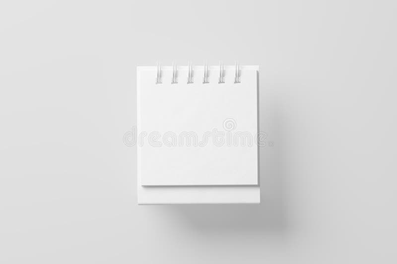 Mini Desk Calendar White Blank 3D Rendering Mockup Stock Illustration ...
