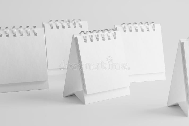 Mini Desk Calendar White Blank 3D Rendering Mockup Stock Illustration ...