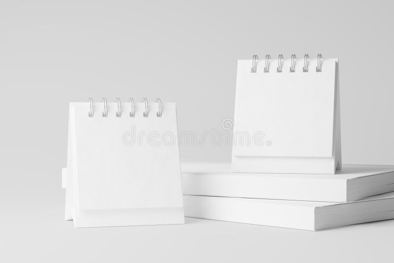 Mini Desk Calendar White Blank 3D Rendering Mockup Stock Illustration ...