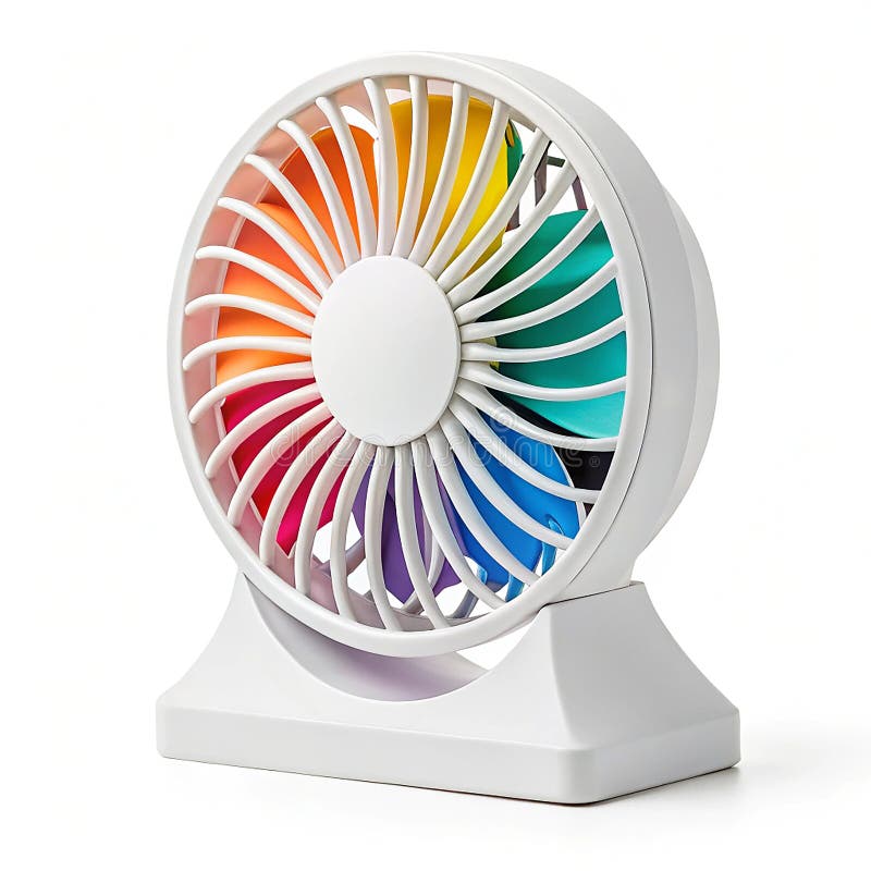 Mini Desktop Fan Isolated on White Background Stock Illustration ...