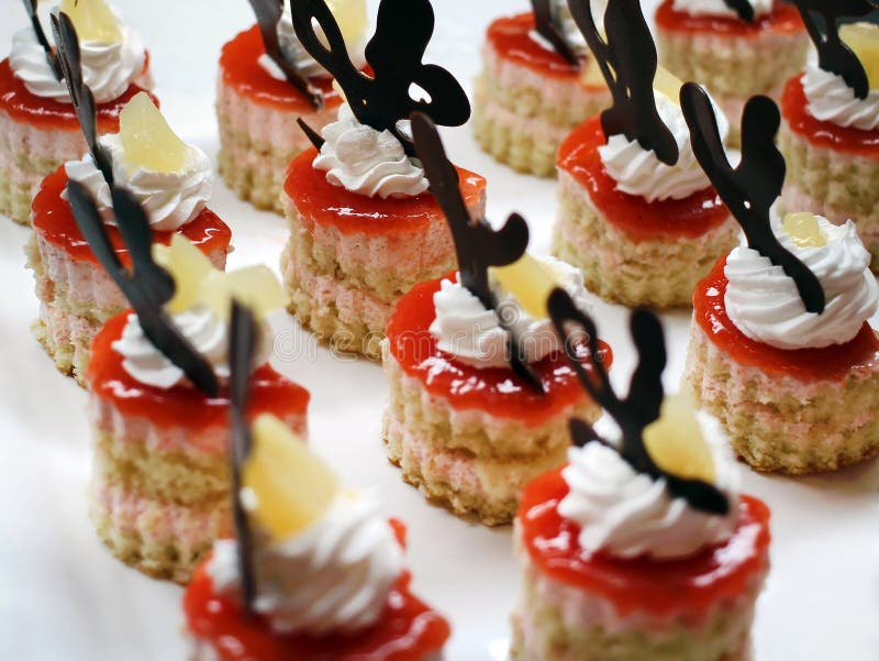 Appetizers Mini Desserts on Catering Buffet Plate Stock Photo - Image ...