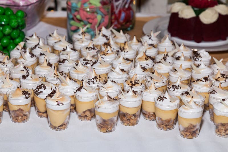 Desserts, Individual Presentation for the Guests at the Reception ...