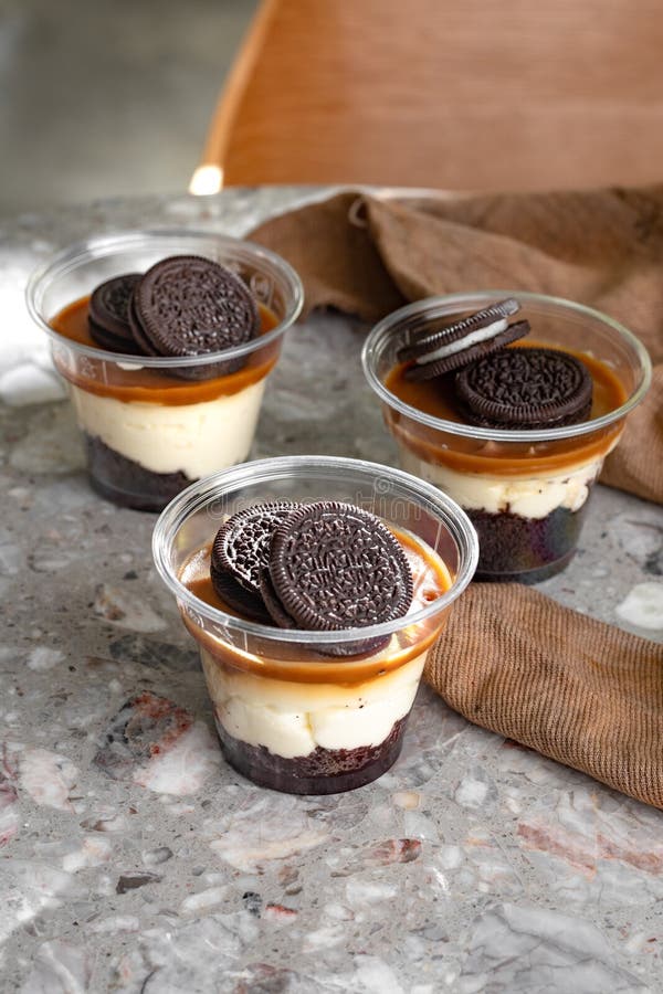Mini Desserts Snacks in Plastic Cups. on the Table Stock Photo - Image ...