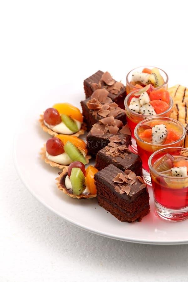 Mini desserts on white stock image. Image of assorted - 46000453