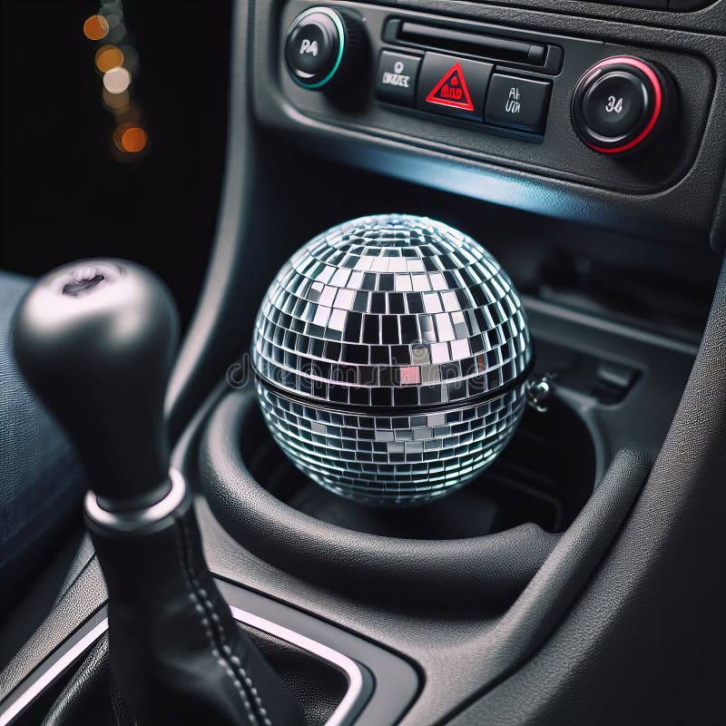 A Mini Disco Ball Inside the Car, for Spontaneous Dan Stock Photo ...