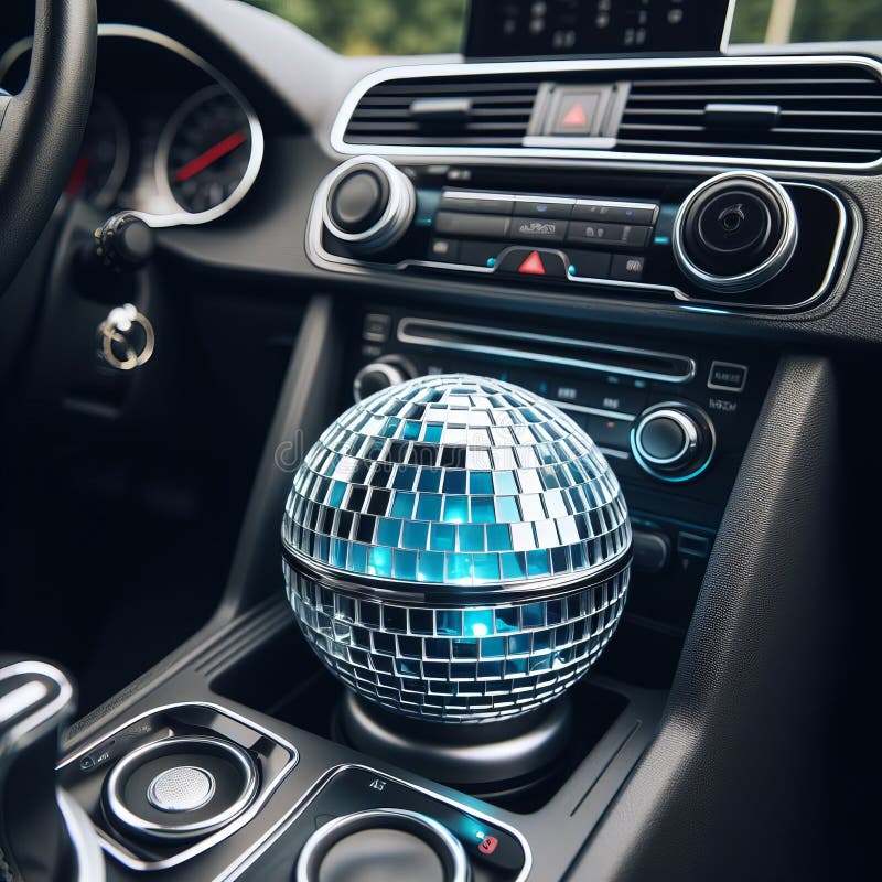 A Mini Disco Ball Inside the Car, for Spontaneous Dan Stock Image ...