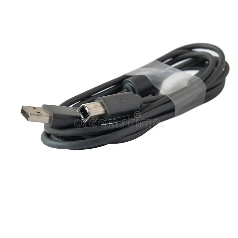 Mini Display Port and Display Port Cables or Cable Connections on White ...