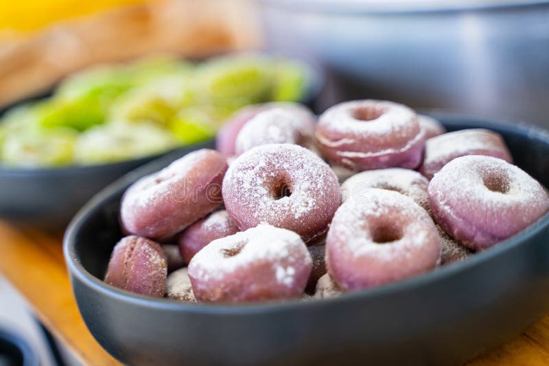 Mini Doughnut with Icing Sugar for Kids Stock Photo - Image of cuisine ...