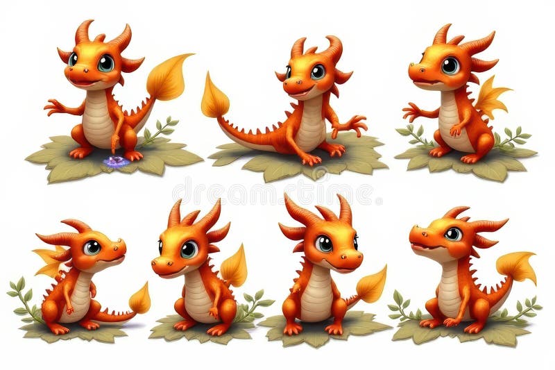 Mini Dragon Illustration - Colorful Reptile Design Stock Illustration ...