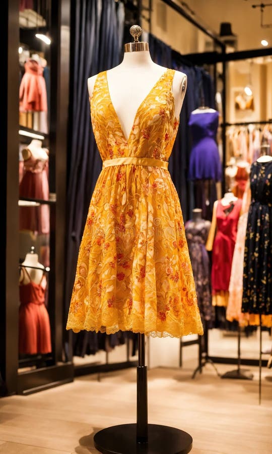 Mini Dress with Low Neckline on a Mannequin. Ai Generative Stock ...