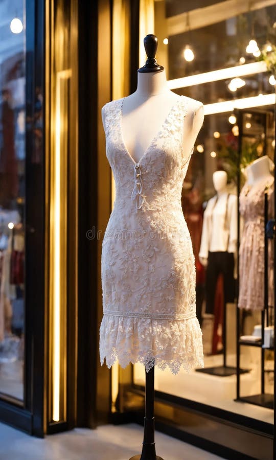 Mini Dress with Low Neckline on a Mannequin. Ai Generative Stock ...